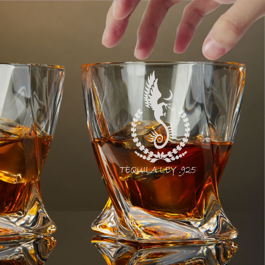 Custom Engraved Tequila Ley .925 Whiskey Glass – 10 oz Twisted Rocks G ...